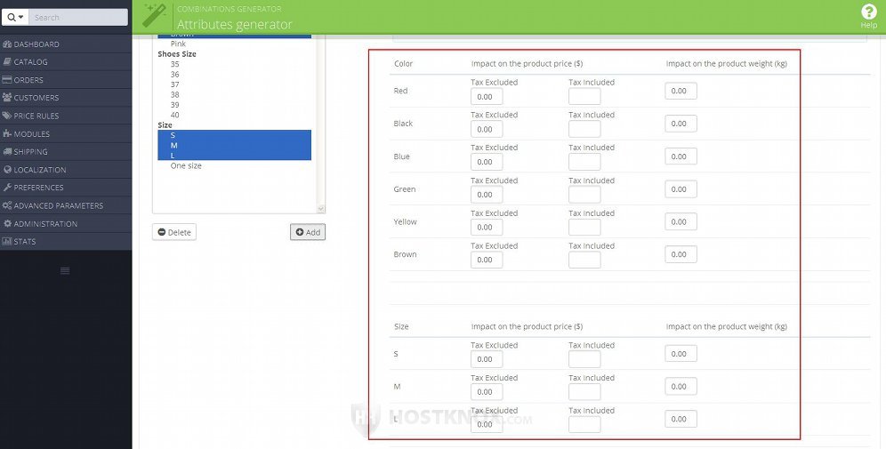 Hostknox Prestashop 1516 Product Combinations Tutorial