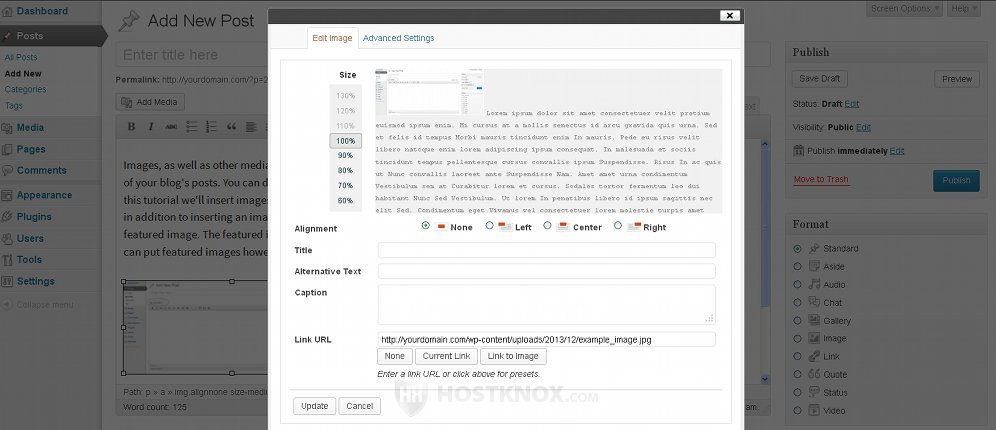 HostKnox :: WordPress Images Tutorial