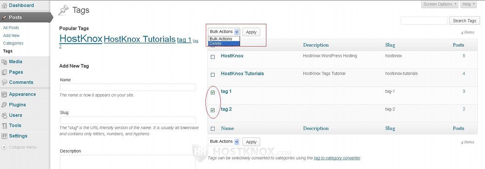 HostKnox :: WordPress Tags Tutorial